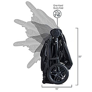 Britax B-Free Stroller, Midnight - All Terrain Tires, Adjustable Handlebar, One Hand Fold, Large UV50 Canopy