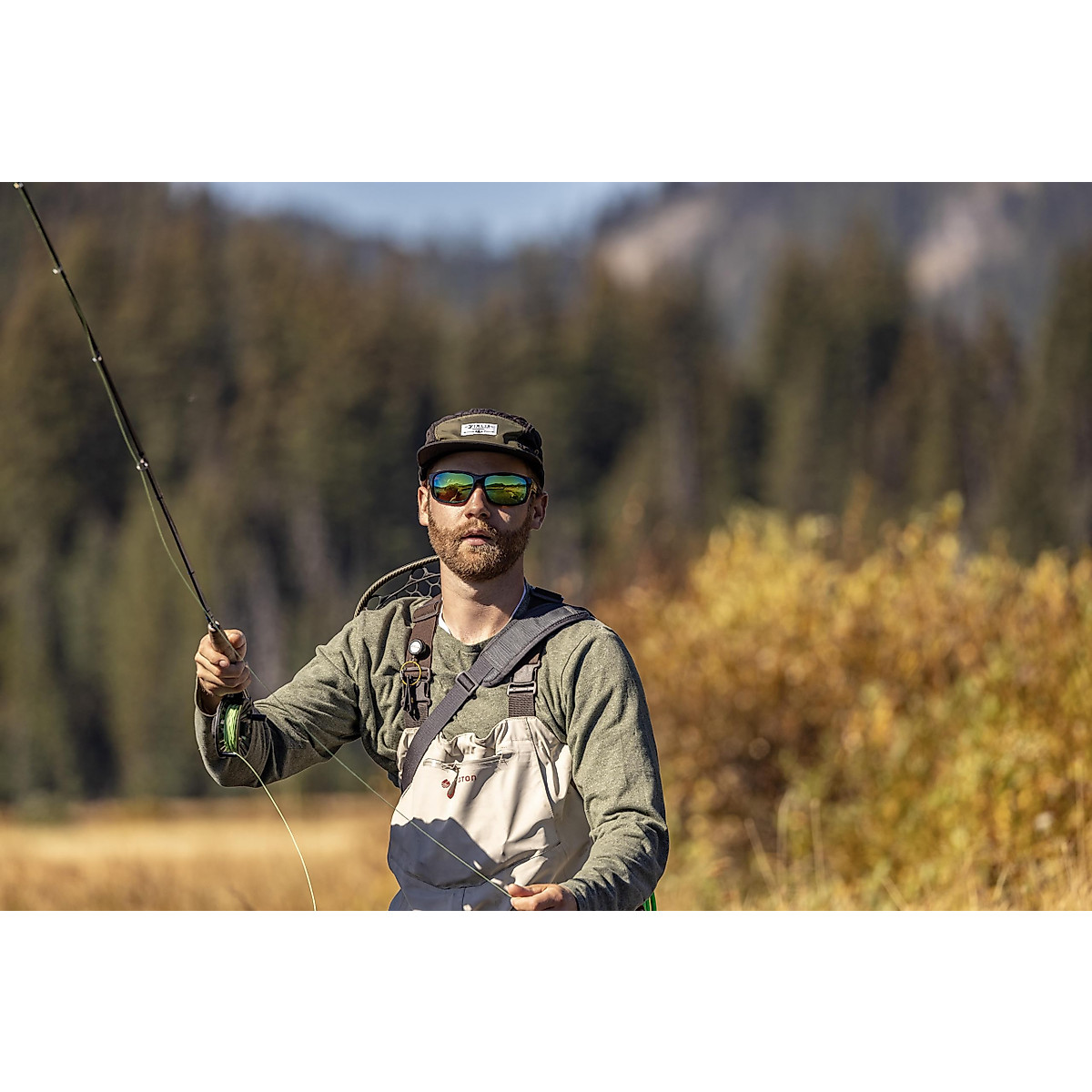 Suncloud Milestone Polarized Sunglasses – 100% UV Protection – Comfortable Fit, Trendy Design – for Men & Women – Black + Polarized Green Mirror Lenses