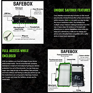 Sgroi Innovations, LLC SafeBox (Orange) - Universal, Waterproof Cell Phone Case. Allows Full Usage of Phone While Protected from The Elements!
