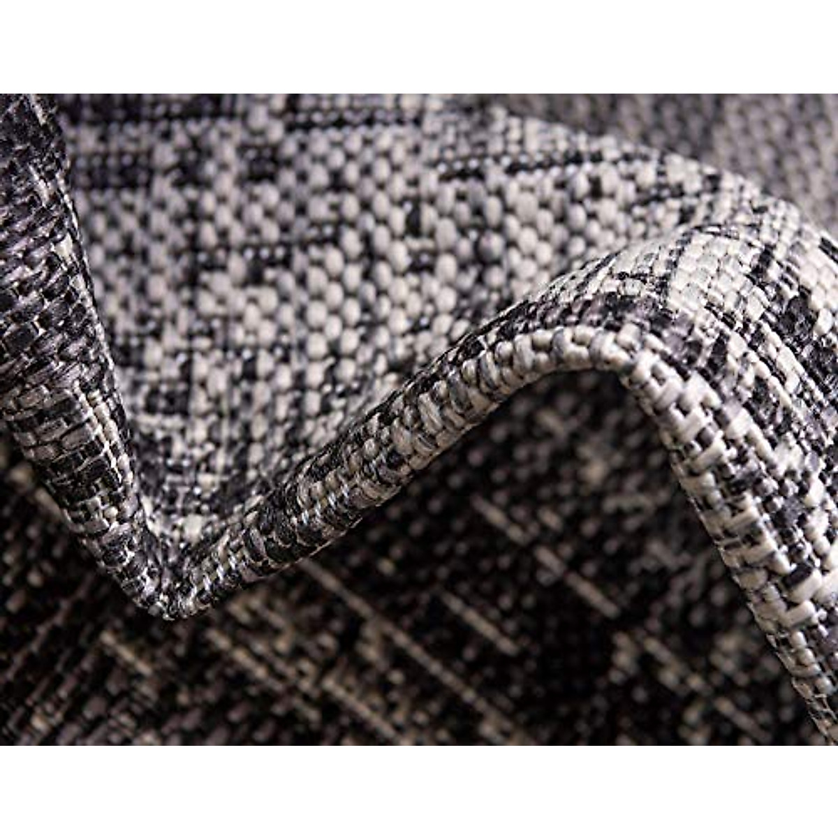 Unique Loom Outdoor Modern Collection Area Rug - Ombre (4' 1" x 6' 1" Rectangle, Charcoal Gray/ Ivory)