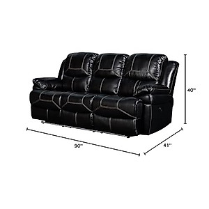 New Classic Furniture Flynn Sofa with Lighted Base, Black