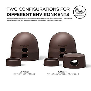 elago Google Nest Cam Outdoor Cover (Dark Brown, 3Pcs) - Full Package, All Weather Protection, Adapter Cover Included, Easy Installation