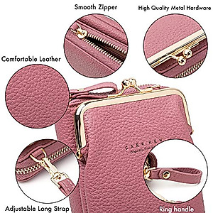 Crossbody Cell Phone Purse Wallet for Women Mini Cell Phone Pouch Shoulder Bag with Strap for Women PU Leather