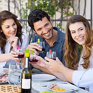 14 Pieces Pineapple Silicone Bottle Stopper Wine Glass Markers, Silicone Charms and Wine Stoppers Reusable Beverage Bottle Stoppers Tropic Wine Glass Charms for Wedding Party Gift