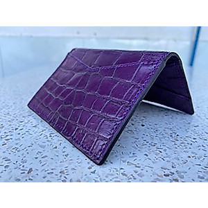 Double side Purple Crocodile Alligator leather skin Credit Cardholder, leather credit cardcase, leather creditcard cover