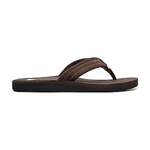 Quiksilver Men's Carver Suede 3 Point Flip Flop Athletic Sandal, Demitasse Solid, 10 M US