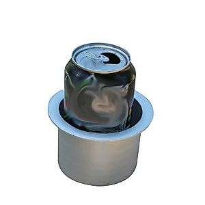 FR Universal Replacement Metal Cup Holder, Silver, 3 1/8" Diameter