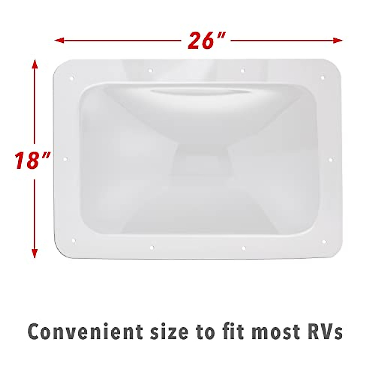 Hike Crew RV Skylight | Universal Skylight Window Replacement Cover for Exterior Camper Roof | Durable Polycarbonate Dome, Weather, UV & Impact Resistant | 18” x 26” Fits Most RV Openings, Clear