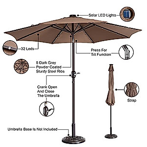 Pure Garden 618006WCY Patio Umbrella, Brown