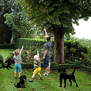 XHSP 3 Pieces Dog Statue Art Decor Garden, Black Dog Silhouette Décor Animals Shape Yard Decoration Art Decoration for Yard Lawn, Garden, Pathway, Outdoor (Dog)