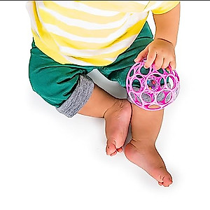 Bright Starts Oball Easy-Grasp Rattle BPA-Free Infant Toy in Pink, Age Newborn and up, 4 Inches
