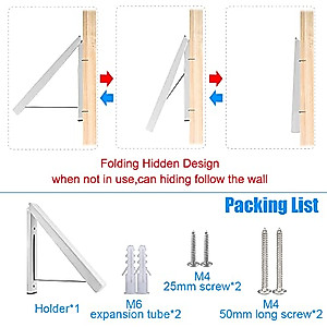 Mai Hongda Folding Clothes Hanger Wall Mounted Retractable Laundry Room Organizer Drying Rack Holder Stainless Steel Rod Hanging on Bathroom Balcony Garage Indoor/Outdoor Dryer (Triangle 1 Pack)
