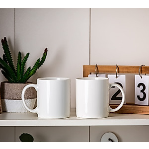 GBHOME 12 OZ Off White Coffee Mugs, Ceramic Coffee Mugs with Large Handle for Man, Woman, Light Weight Coffee Mugs Set of 12 for Latte/Cappuccino/Cocoa/Milk, Dishwasher & Microwave Safe