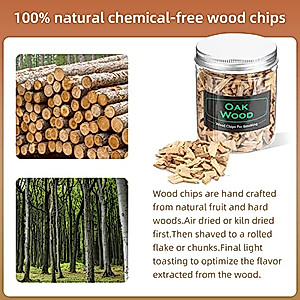 quirzx Wood Chips for Smoking Gun Cocktail Smoker Kit Wood Chips Variety Pack - Apple Cherry Peach Oak Pear Hickory, 8 Oz Each, Great for Smoking Drinks Meat Whisky & Old Fashioned