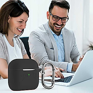 ORIbox Silicone Case for AirPods Pro, Cover Silicone Protective Case Skin for Apple Airpods Pro (Front LED Visible) ，Black