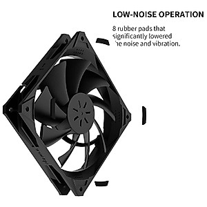 novonest 120mm PC Case Fan,High Performance 3PIN Silent Fan for PC Cooling,NK12BK3-5