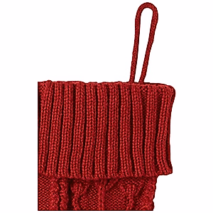 Bellivera Christmas Stockings 3 Pack Large Size Cable Knitted Xmas Stockings 18 inch Personalized Heart Red & White & Green Hanging Stockings Set for Christmas Decorations