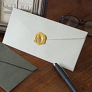 Everlasting Star 300pcs Gold Embossed Wax Seal Heart Shape Envelope Seals Stickers for Wedding Invitations,Party Favors,Greeting Cards, DIY Decoration, ES-21ST-001