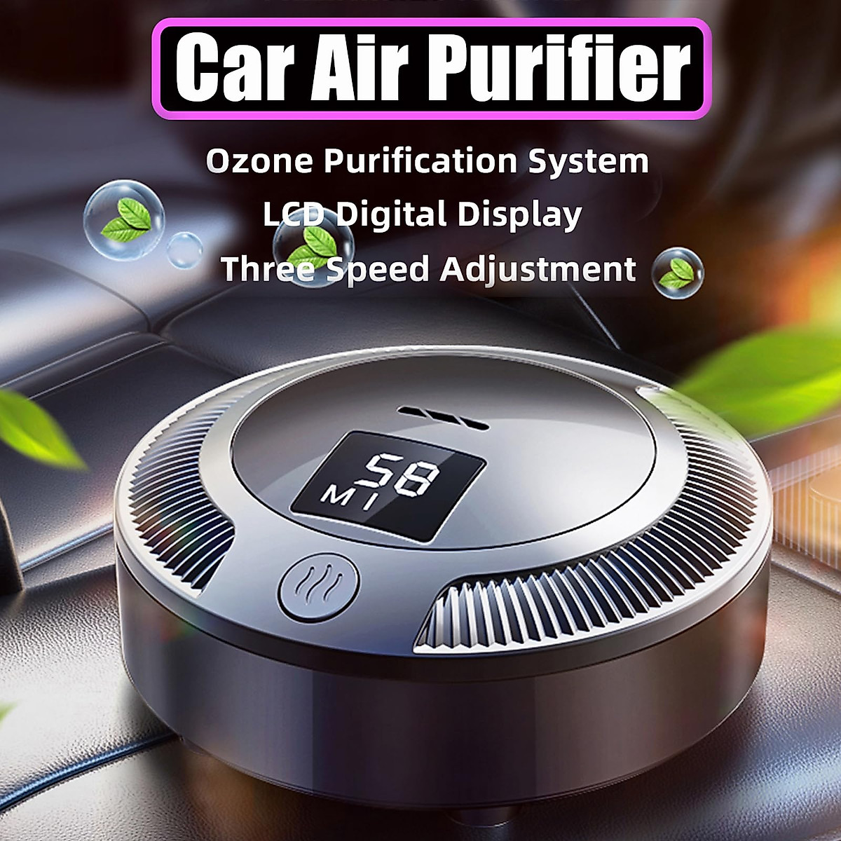 AIRPROSSING Rechargeable Refrigerator Air Purifier, Ozone Purification System, Screen design,3 Speed, Portable Mini refrigerator deodorizer for Car, Bedroom,Shoe Cabinet, Refrigerator (white)