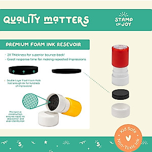 Stamp Enjoy - 6 Self-Ink Flash Stamp Set, Multicolor Teacher Stamps, Office Stationery Stamps, Pre-Inked, Refillable Stamps (Celebration Set)