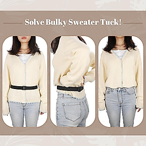 JASGOOD 4 Pack Invisible Women Stretch Belt No Show Elastic Web Strap Belt with Flat Buckle for Jeans Pants Dresses