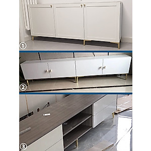 Kaupuar 4.72 inch Antique Brass Furniture Legs Brushed Gold Metal for Cabinet Sofa Couch Table Chair Bed TV Set of 4 Mid Century Modern Legs DIY Replacement