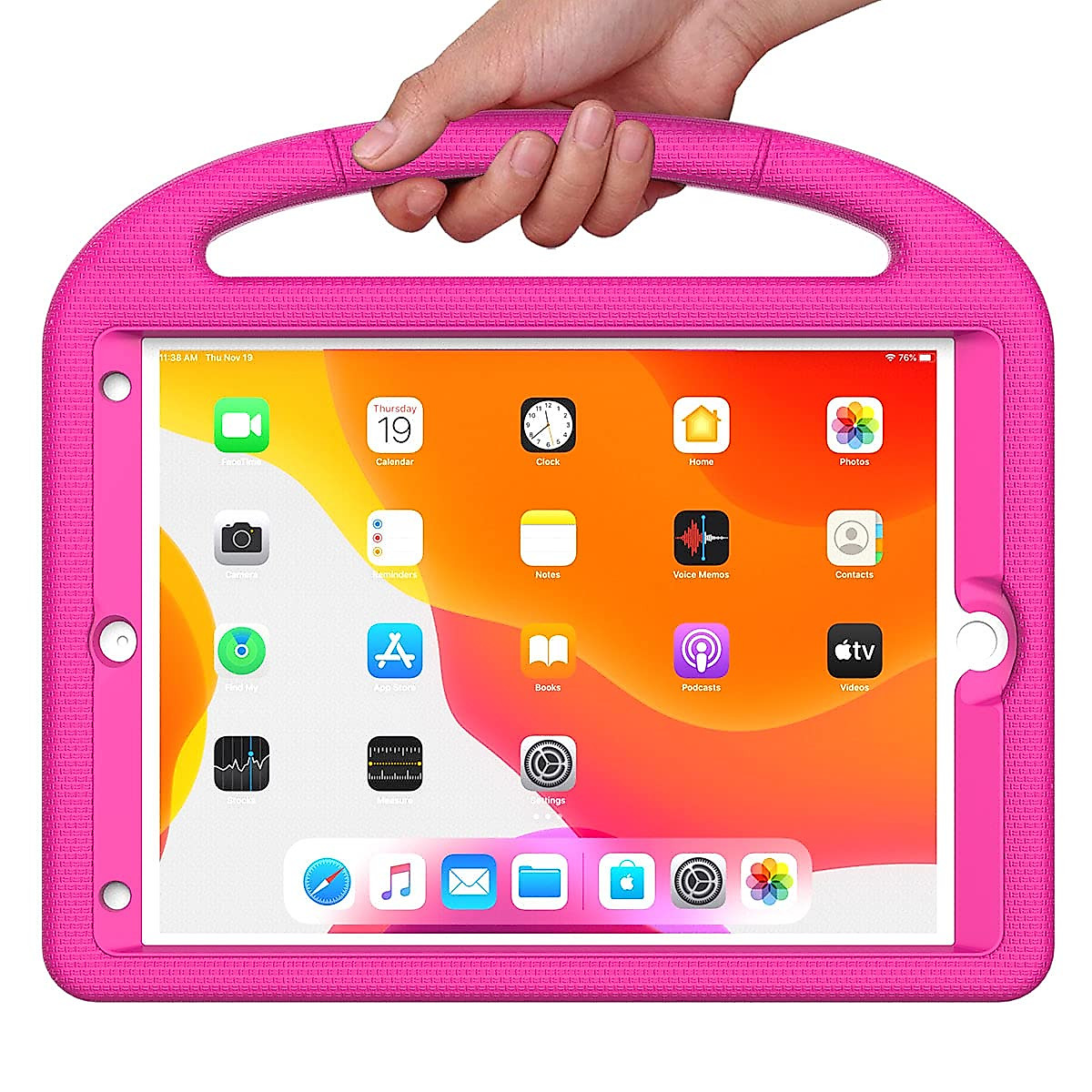 RTOBX iPad 10.2 & 10.5 Case for Kids, iPad 9th/8th/7th Generation 10.2" 2021 2020 2019 Case with Screen Protector, iPad Air 3rd Gen/Pro 10.5 inch Protective Cover with Handle Stand, Pink
