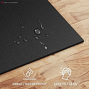 Crostice Double Mat Compatible with Peloton Bike, for Most Bike, Thickness 6mm, Bike Trainer Accessories, 11.8x24 inch * 2 Mat Protect Hardwood Floor Carpet, for Cycling Home Gym Exercise