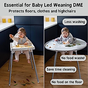 Tidy Tot- Bib & Tray Kit Baby Feeding Set - 3 Mess Proof Long Sleeve Smocks Attaches to Feeding Mat - Waterproof Bibs – Machine Washable. Fits Babies and Toddlers 6-24 months.