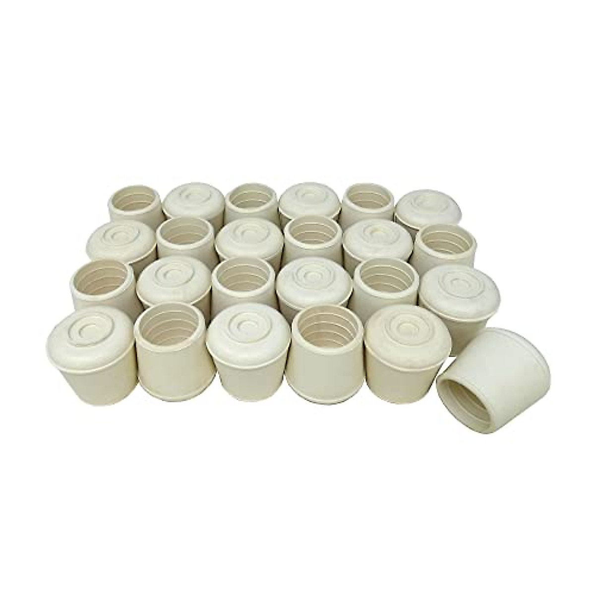 Shepherd Hardware 8753E Leg Tips 3/4-Inch Inside Diameter Rubber Chair Leg Caps, 24 Pack, White