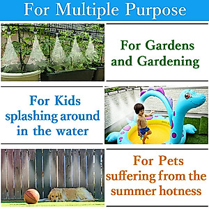 Drip Irrigation System Kit with 16ft Dripping Hose, 1/2, 3/4,1 inch Faucet Connections, 9 Sprinkler Heads, Japard Automatic Watering System for Small Garden, Plant