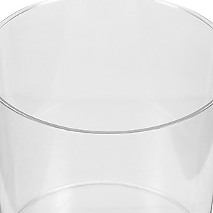 NUOBESTY Clear Desk Trash Can Small Plastic Round Wastebasket Mini Lidless Waste Paper Basket Trash Bin Garbage Container Bin for Home Apartment Office Table