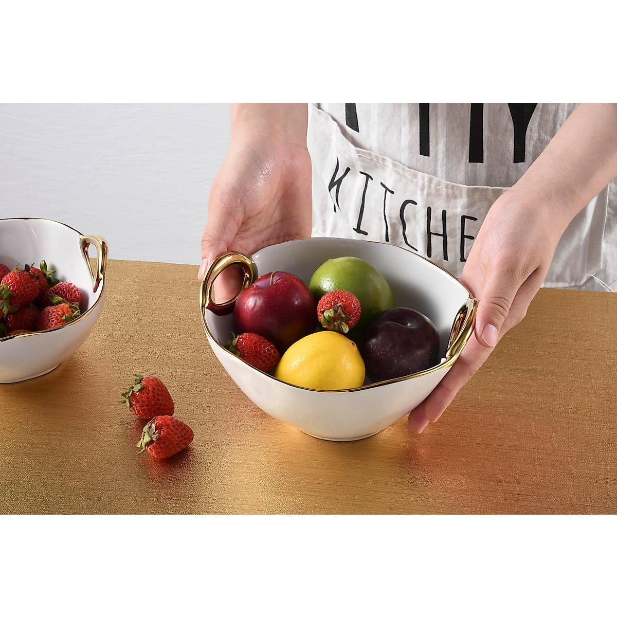 Pampa Bay Medium Bowl with Golden Handles