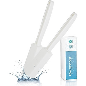 Powerstone Pumice Stone Toilet Bowl Cleaner with Extra Long Handle - 2 Pack | 3'' Longer Handle | Remove Hard Water Stains, Rings & Limescale from Toilets, Bathtubs, Sinks, Pools, BBQ