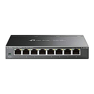 TP-Link 8-Port Gigabit Ethernet Easy Smart Switch | Unmanaged Pro | Plug and Play | Desktop | Sturdy Metal w/Shielded Ports | Limited Lifetime Replacement (TL-SG108E) (Renewed)