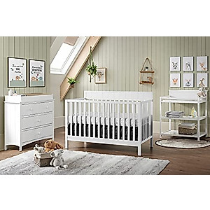 Oxford Baby Logan 4-in-1 Convertible Crib, Snow White, GreenGuard Gold Certified