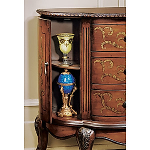 Design Toscano Villa Lucchesi Serpentine Console Table with Drawers and Cupbords, 32 Inches Wide, 13 Inches Deep, 30 Inches High, Full Color Finish