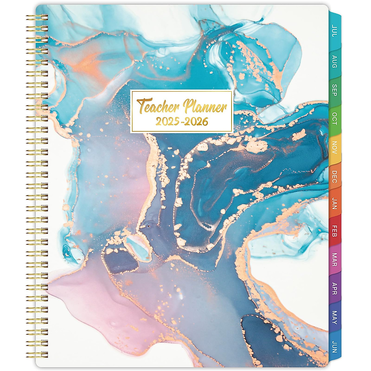 Planner 2023-2024 - Jul.2023 - Jun.2024, 2023-2024 Planner, Academic Planner 2023-2024, 2023-2024 Planner Weekly & Monthly with Tabs, 8" x 10", Flexible Cover, Twin-Wire Binding - Black Waterink