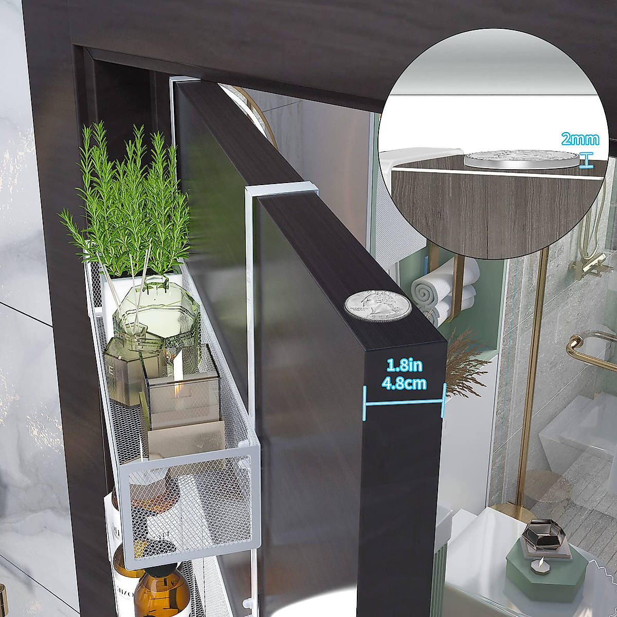 Kaiferty Over The Door Hooks Organizer,Over Door Hanger Towel Rack Mesh Basket with 12 Hooks,Back of Door Storage Organizer for Bedroom,Bathroom,Kitchen,Office(White)