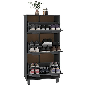 WEMYUFURN Shoe Cabinet Solid Wood Pine - Space-Saving Shoe Organizer - Shoe Rack for Closet, Entryway or Bedroom