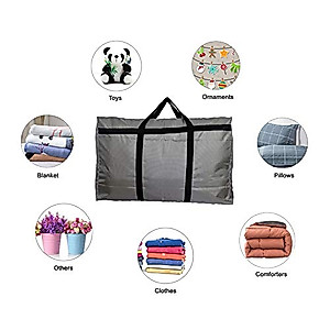 100L Extra Large Storage Bags, Sturdy Foldable Moving Tote Bag, Under Bed Storage, Travel Cargo Duffel Jumbo Bag for Clothes, Comforters, Blankets, Pillows, Ornaments (Grey)