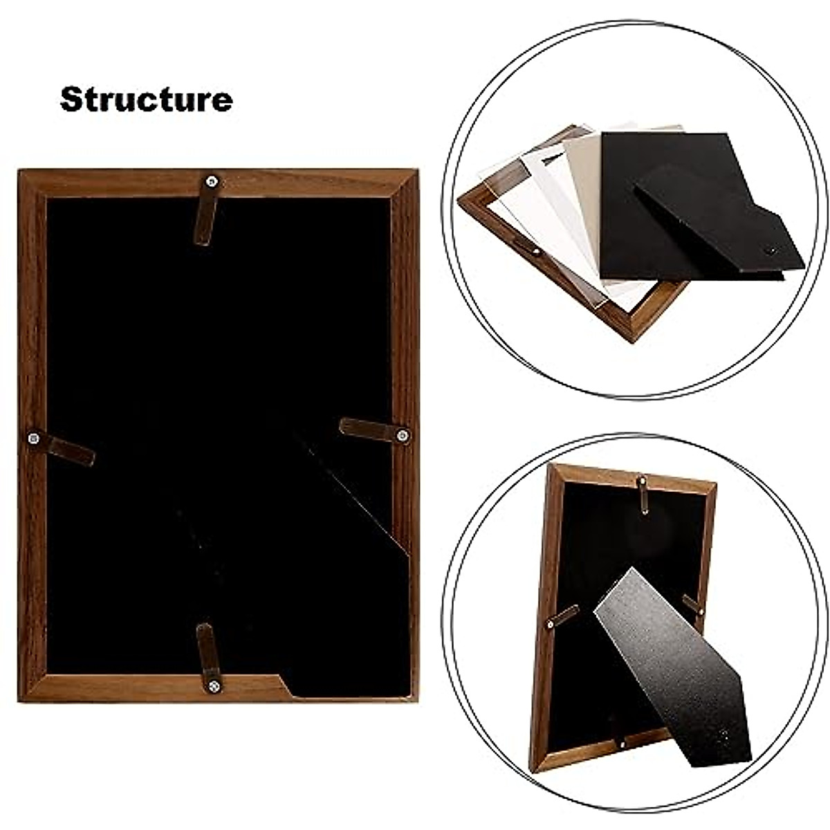 Natural Walnut Wood Photo Frames Inspired Tabletop Picture Frame with Mat, Vertical or Horizontal Display (1, 8x10)