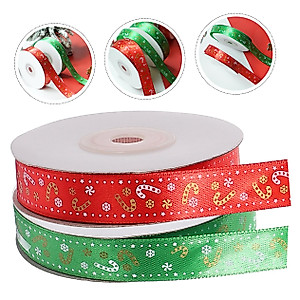 BESTOYARD 4 Rolls Christmas Wrapping Ribbon Xmas Theme Ribbon Holiday Craft Ribbon Ribbon Christmas Decor Christmas Party Supplies Christmas Tree Hanging Decoration DIY Ribbon Bow Tie