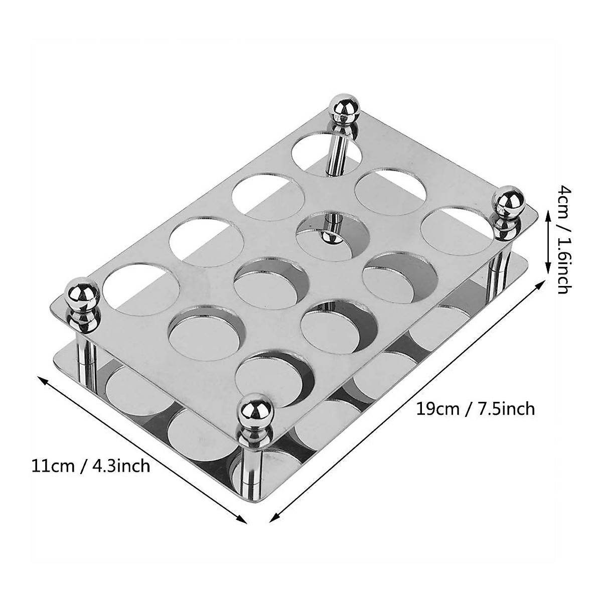 Yolispa Shot Glass Rack Stainless Steel Shot Glasses Holder Storage Drying Rack with 12 Holes Glass Holder