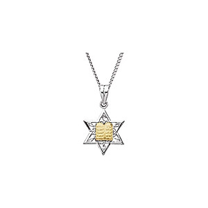 DIAMOND JEWELRY NY Sterling Silver & 14K Yellow Gold 19.92X14.9mm Star Of David Pendant