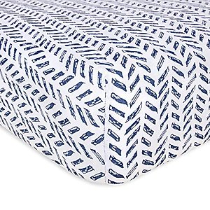 Burt's Bees Baby - Fitted Crib Sheet, Boys & Unisex 100% Organic Cotton Crib Sheet for Standard Crib and Toddler Mattresses (Guide the Way)28x52 Inch (Pack of 1)