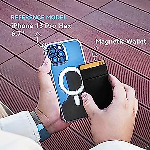 CloudValley Magnetic Wallet for MagSafe, Cell Phone Card Holder for iPhone 15/14/13/12, Nylon Magnetic Case Accessories Card Holder Man Woman, Black