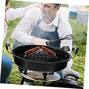 Ciieeo Korean BBQ Grill Pan Non-Stick Barbecue Pan Portable Thai Grilling Pan 30cm Stovetop Barbecue Tray Round Griddle Pan for Home Camping Picnics Restaurant Grilling