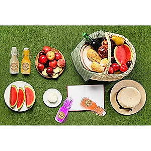 ZSMKJIAYE 30 PCS Mini Flip Top Glass Bottle with Stoppers Decorative Swing Top Bottles Small Glass Bottles with Lids Kraft Adhesive Round Stickers for Wedding Themed Party (4OZ/120 ml)