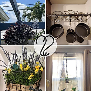 HiGift 6 Inch Large S Hooks for Hanging Heavy Duty, Non Slip Vinyl Coated S Hook for Closet, Steel Metal Black Rubber Coated S Hooks for Hanging Plant Jeans Pot Pan Clothes Purse Towel Bags- 4 Pack